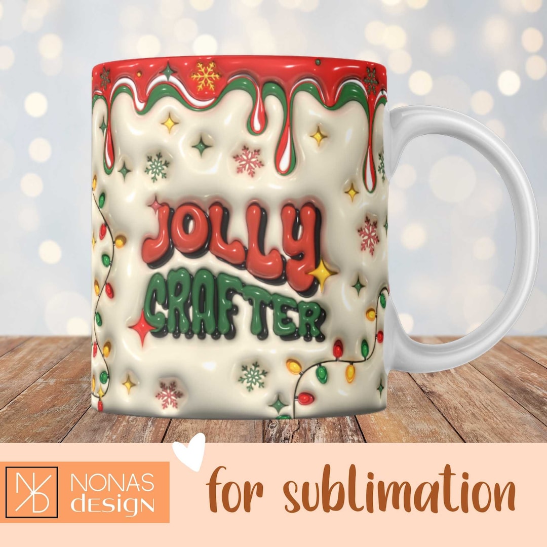 3D Jolly Crafter Mug Wrap 11oz 15oz Sublimation Design - Etsy