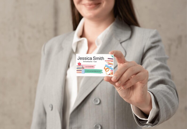 Colorful Educational Business Cards, Teacher's Business Cards ...