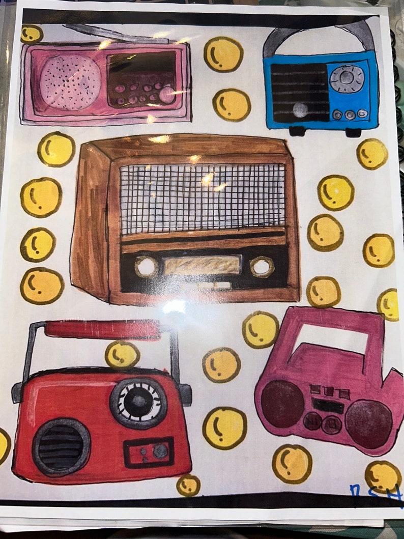 Colorful Old Radios Art Print 8 X 10 - Etsy