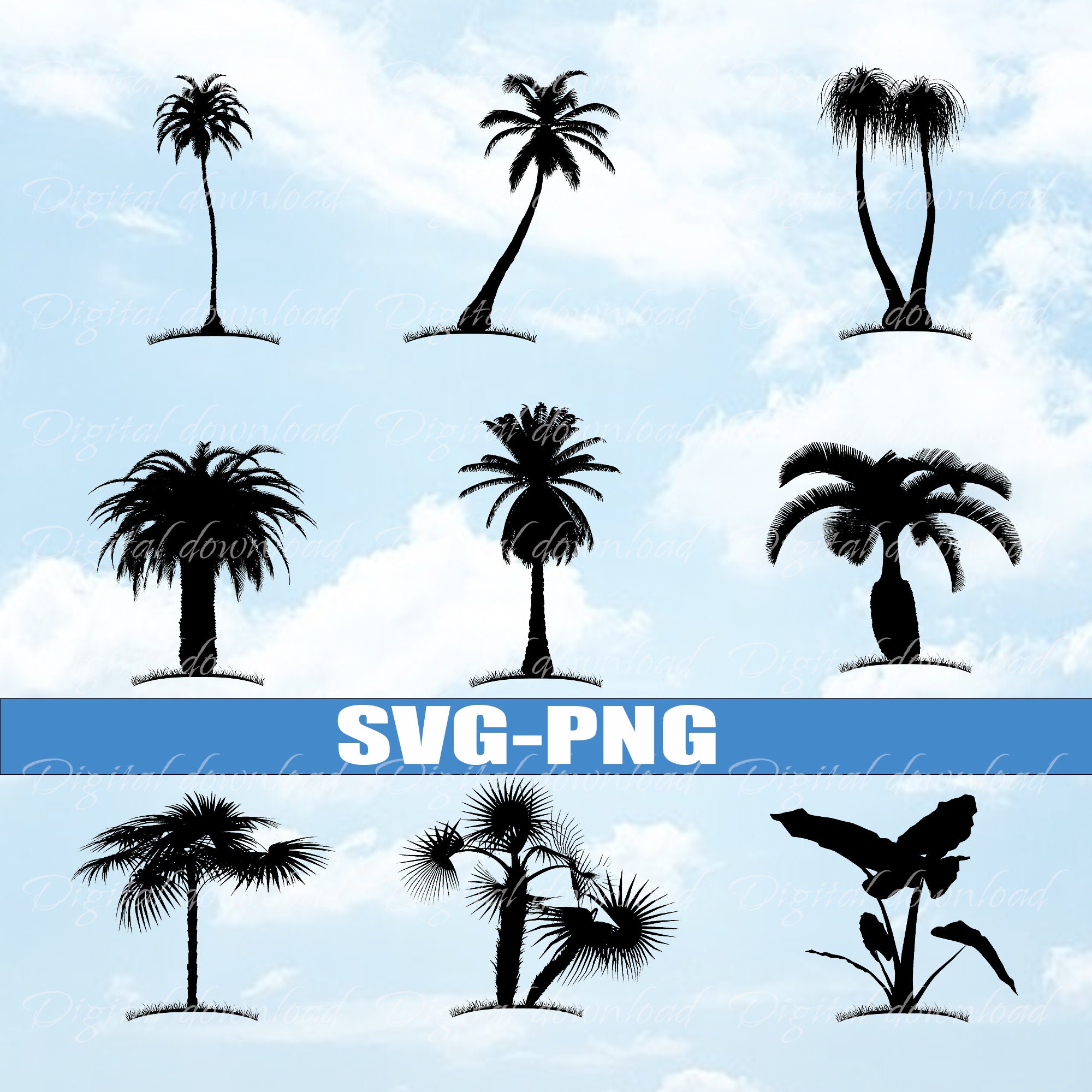 Palm Tree SVG Pngisland Palm Tree Svg Tropical Island Svg - Etsy