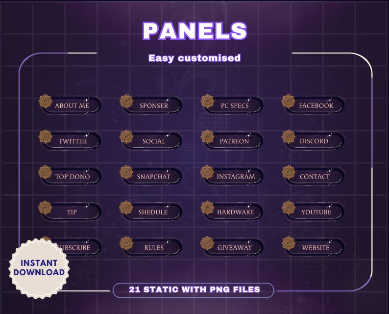 Purple Glow Shimmer Starlight Animated Stream Pack Minimal, Starry ...