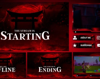 Twitch Overlay Package Red Animated Stream Overlay Pack Red Twitch ...