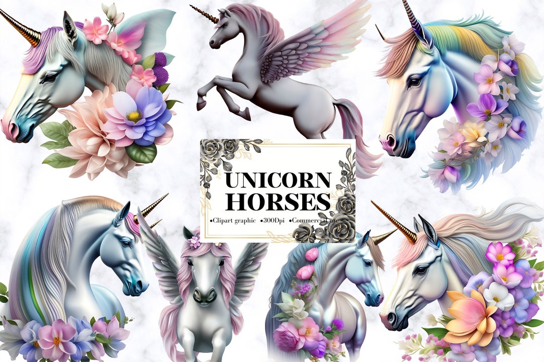 Watercolor Unicorn Clipart, Fantasy Clip Art Graphics PNG Clip Art ...