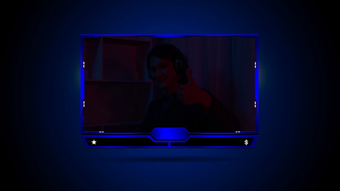 Twitch Overlay Package Blue Edge Animated Stream Overlay Pack Animated ...