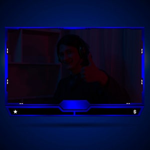 Twitch Overlay Package Blue Edge Animated Stream Overlay Pack Animated ...
