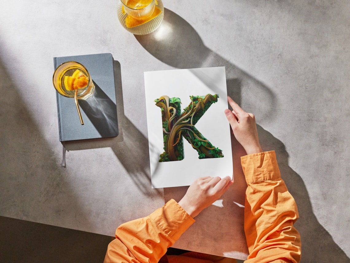 Greenery Alphabet Lettering and Numbers Clipart, Watercolor Floral Clip ...