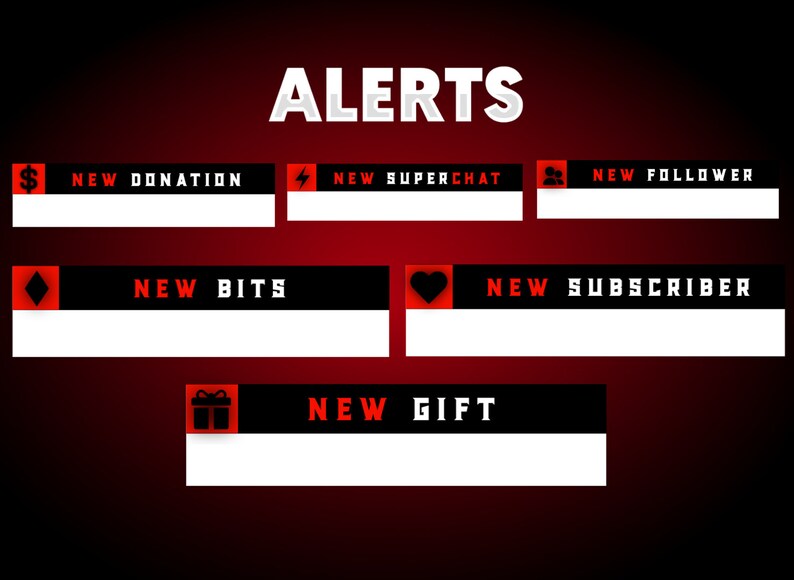 Animated Twitch Overlay Tech, Digital Red Stream Package, Panels, Scene ...