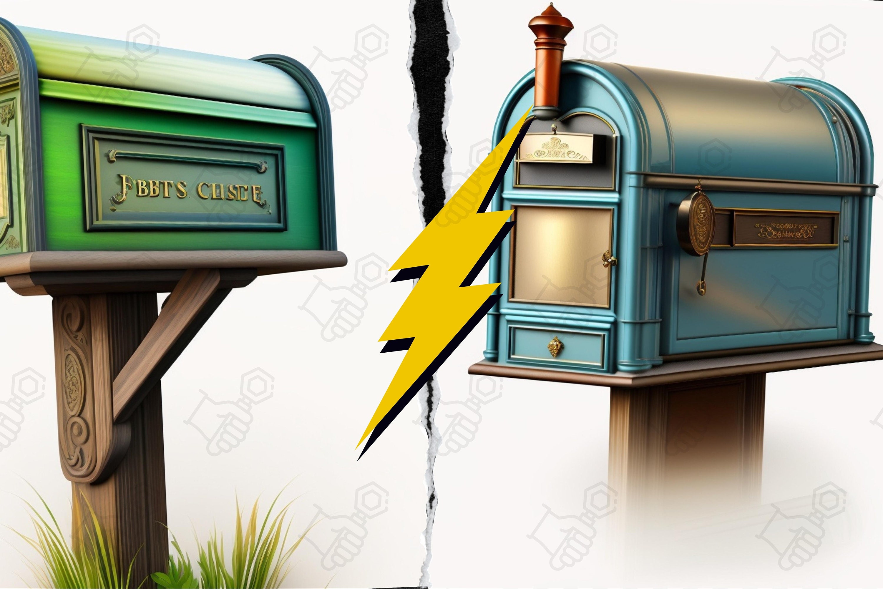 Watercolor Antique Mailbox Clipart, Mailbox Png, Post Office Clipart ...