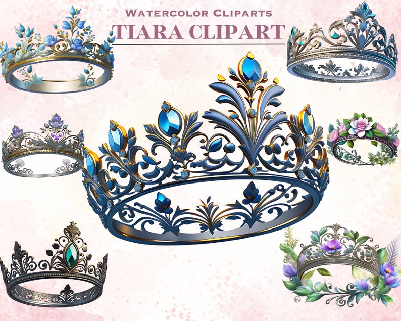 Watercolor Tiara Clipart, Wedding Tiara Clipart, Princes Tiara Png ...