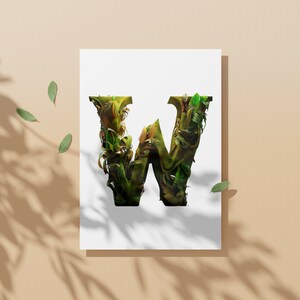 Greenery Alphabet Lettering and Numbers Clipart, Watercolor Floral Clip ...