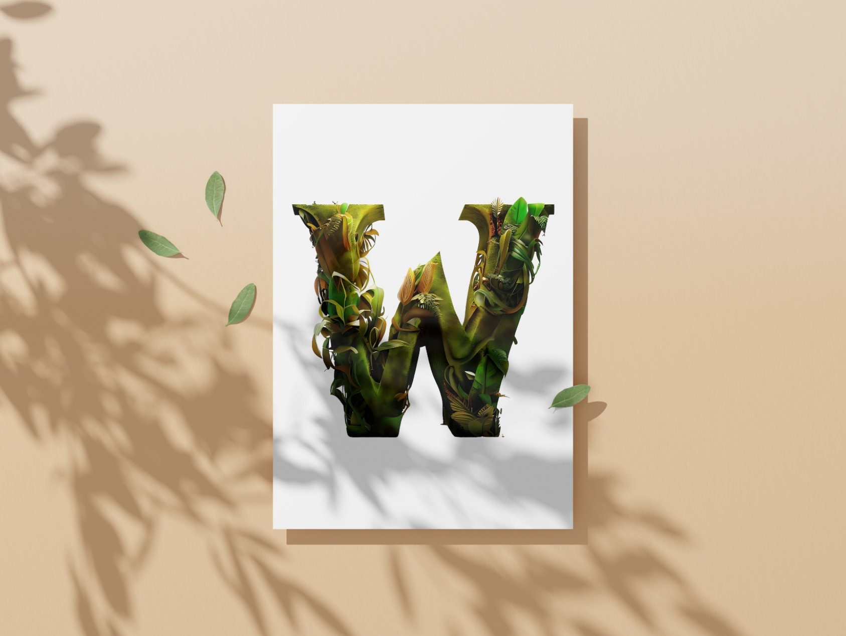 Greenery Alphabet Lettering and Numbers Clipart, Watercolor Floral Clip ...