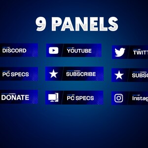 Twitch Overlay Package Blue Edge Animated Stream Overlay Pack Animated ...