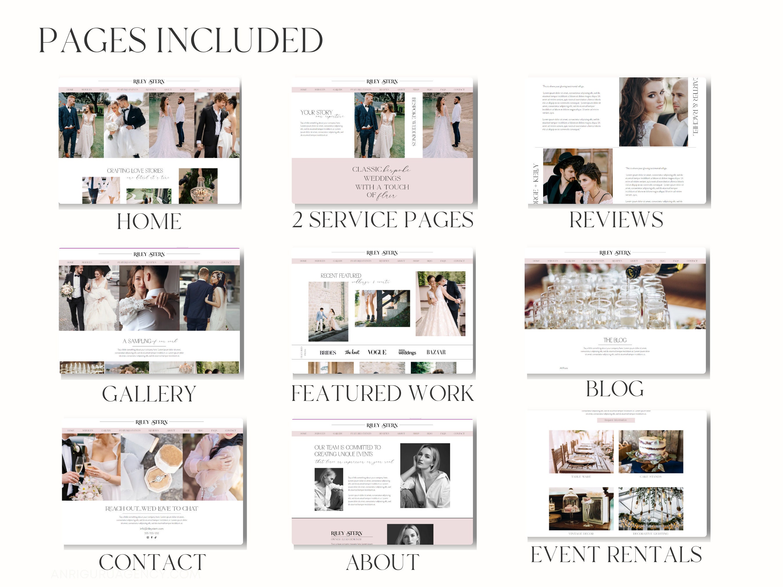 Wix Wedding Website Template | Modern Editable Site Design | Wedding ...