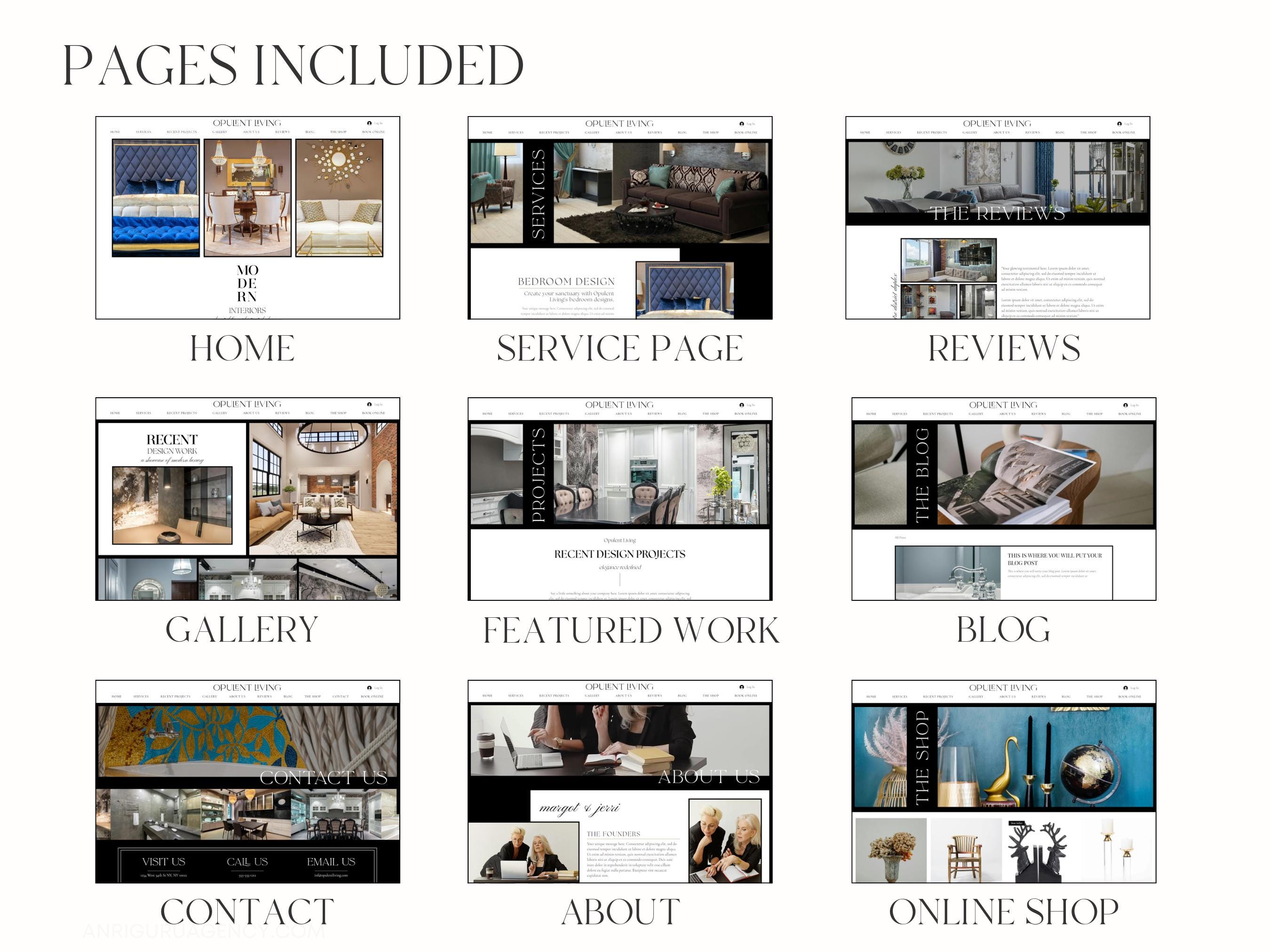 Interior Design Wix Website Template | Modern Home Decor Portfolio Wix ...