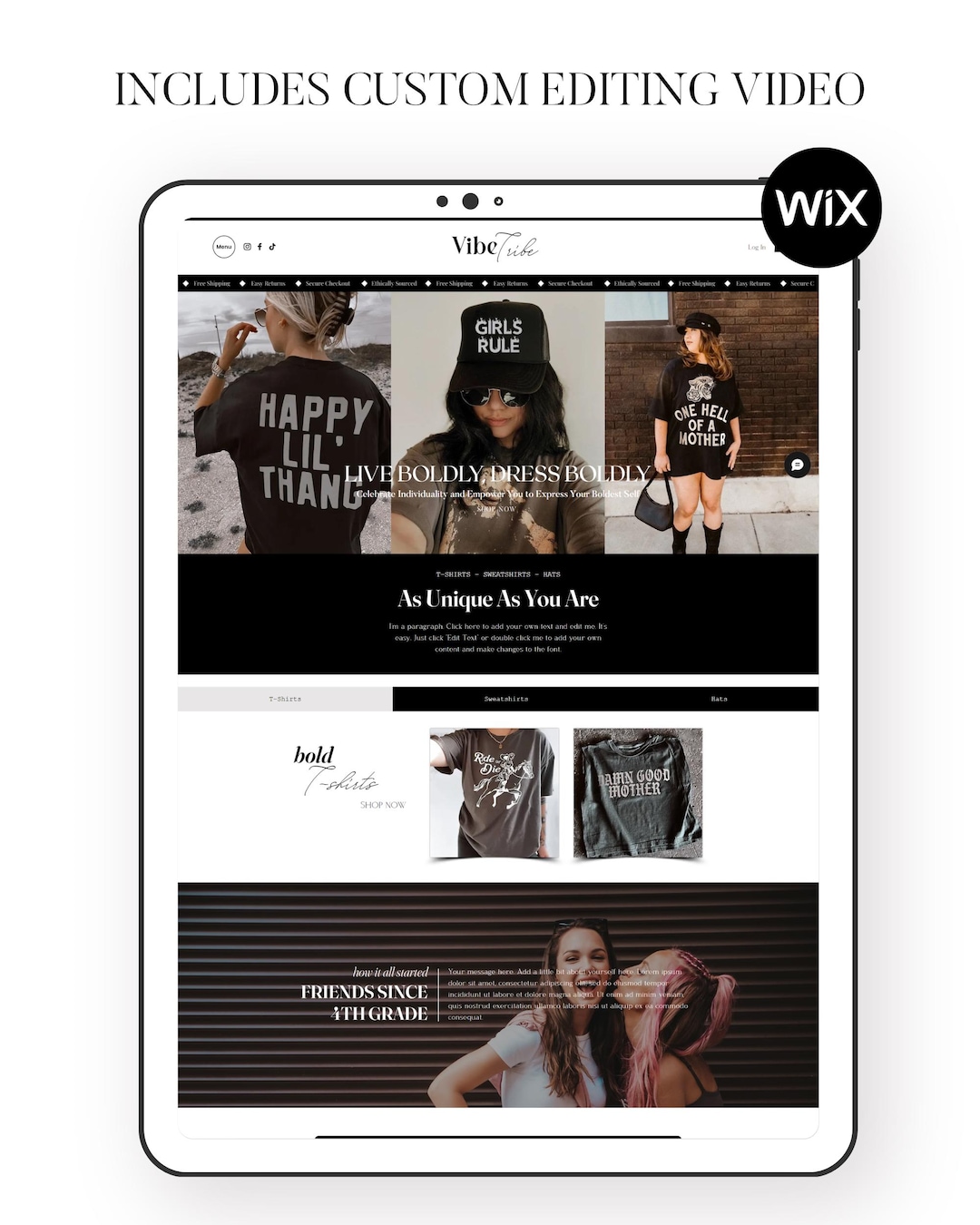 Modern Clothing Shop Wix Website Template With Custom Video (digital ...