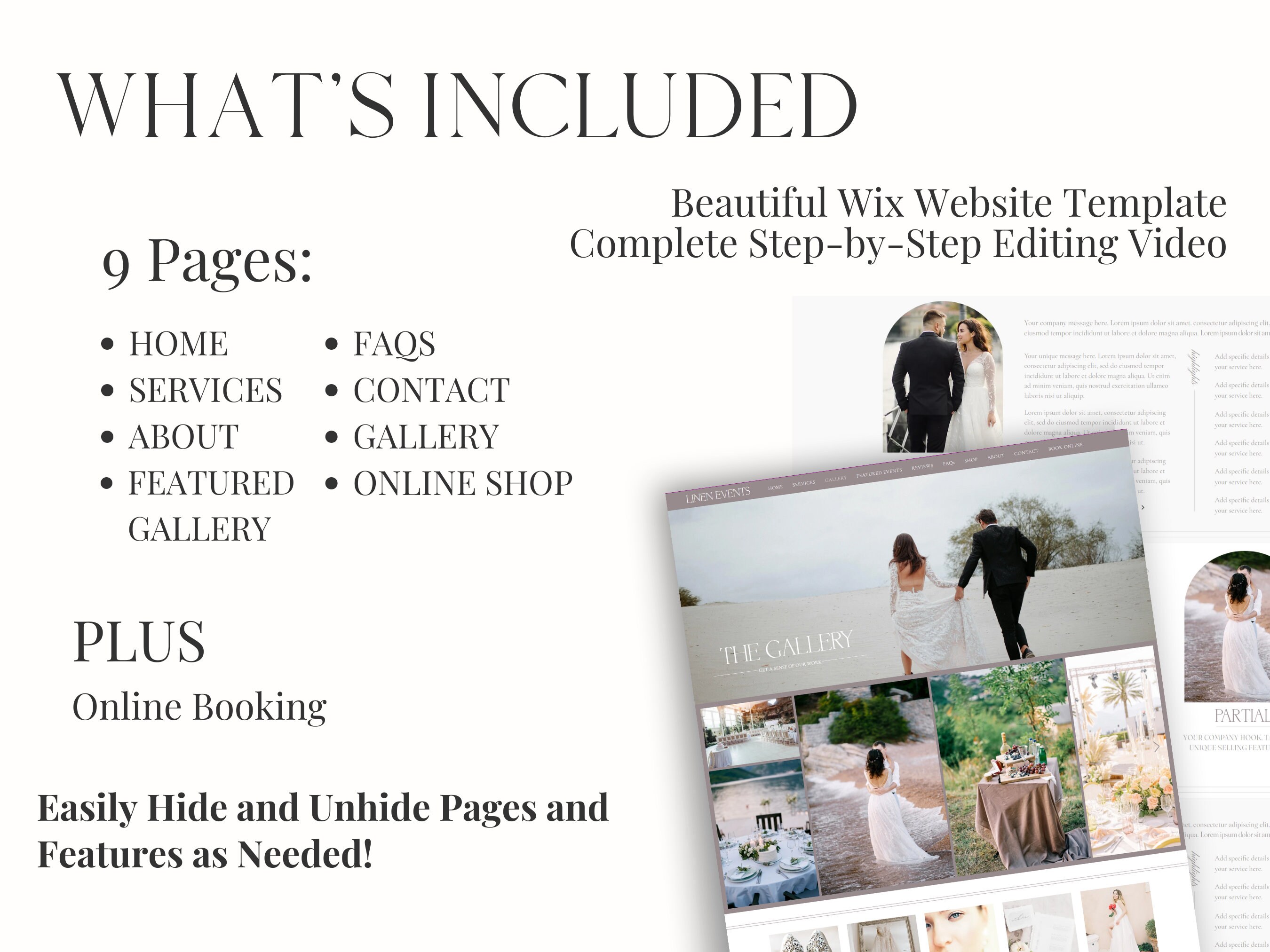 Elegant Wedding Planner Wix Template: Modern Event Website Design (PDF) - Etsy