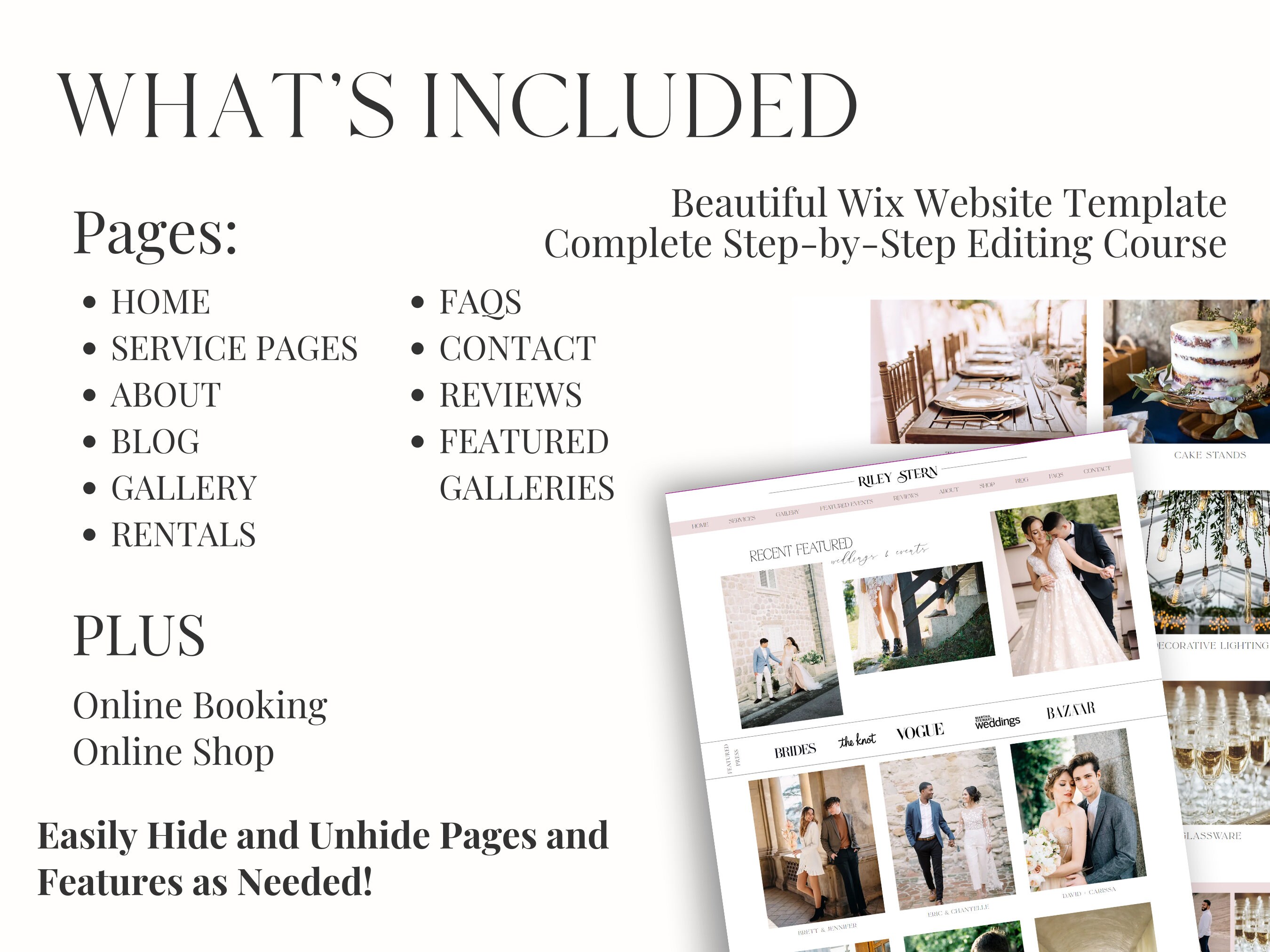 Wix Wedding Website Template | Modern Editable Site Design | Wedding ...