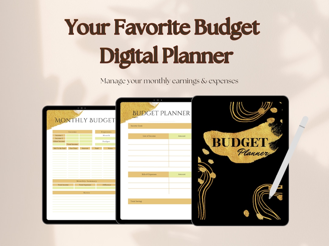 Budget Digital Planner | Digital Planner | Monthly Budget | Saving ...