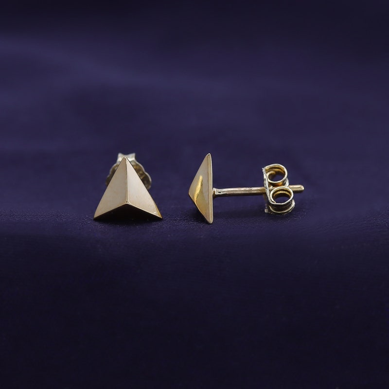 Pyramid Stud Earring - Etsy UK