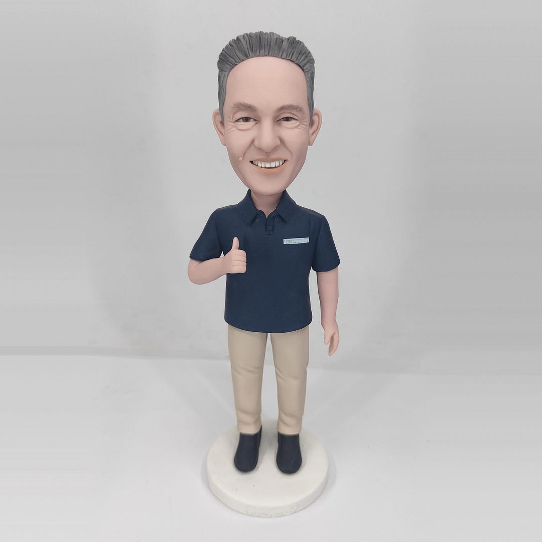 Man Bobble Head Custom, Personalized Birthday Cake Topper for Dad, Boss ...