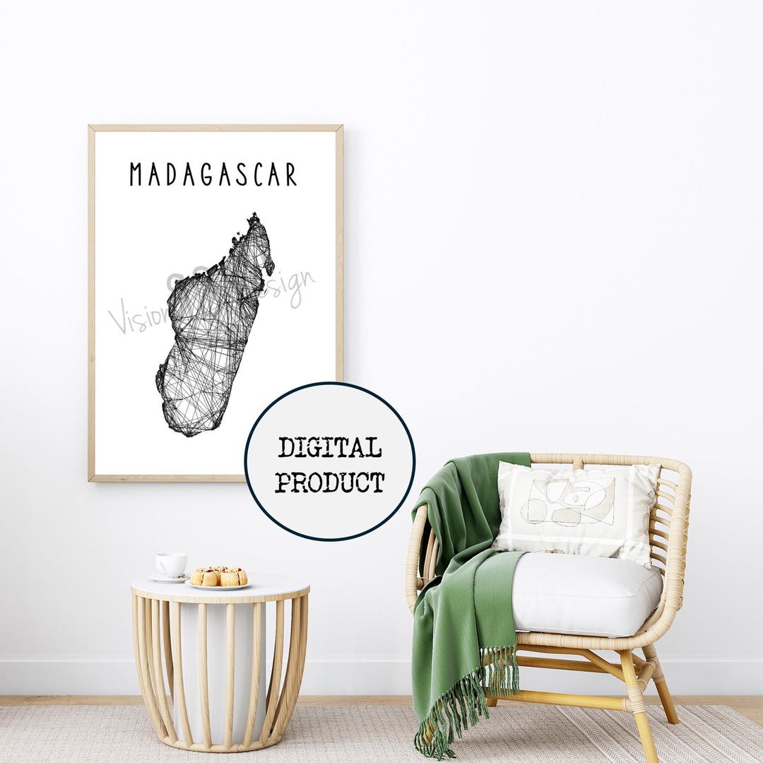 Map Madagascar Print, Map, Poster, Africa, Antananarivo, Wall ...