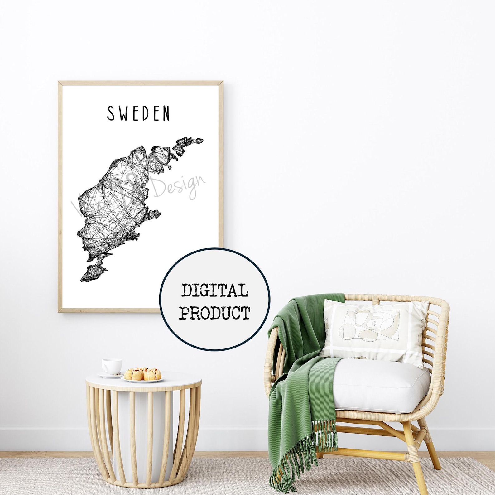 Map Sweden Print, Map, Poster, Europe, Stockholm, Wall, Decoration ...
