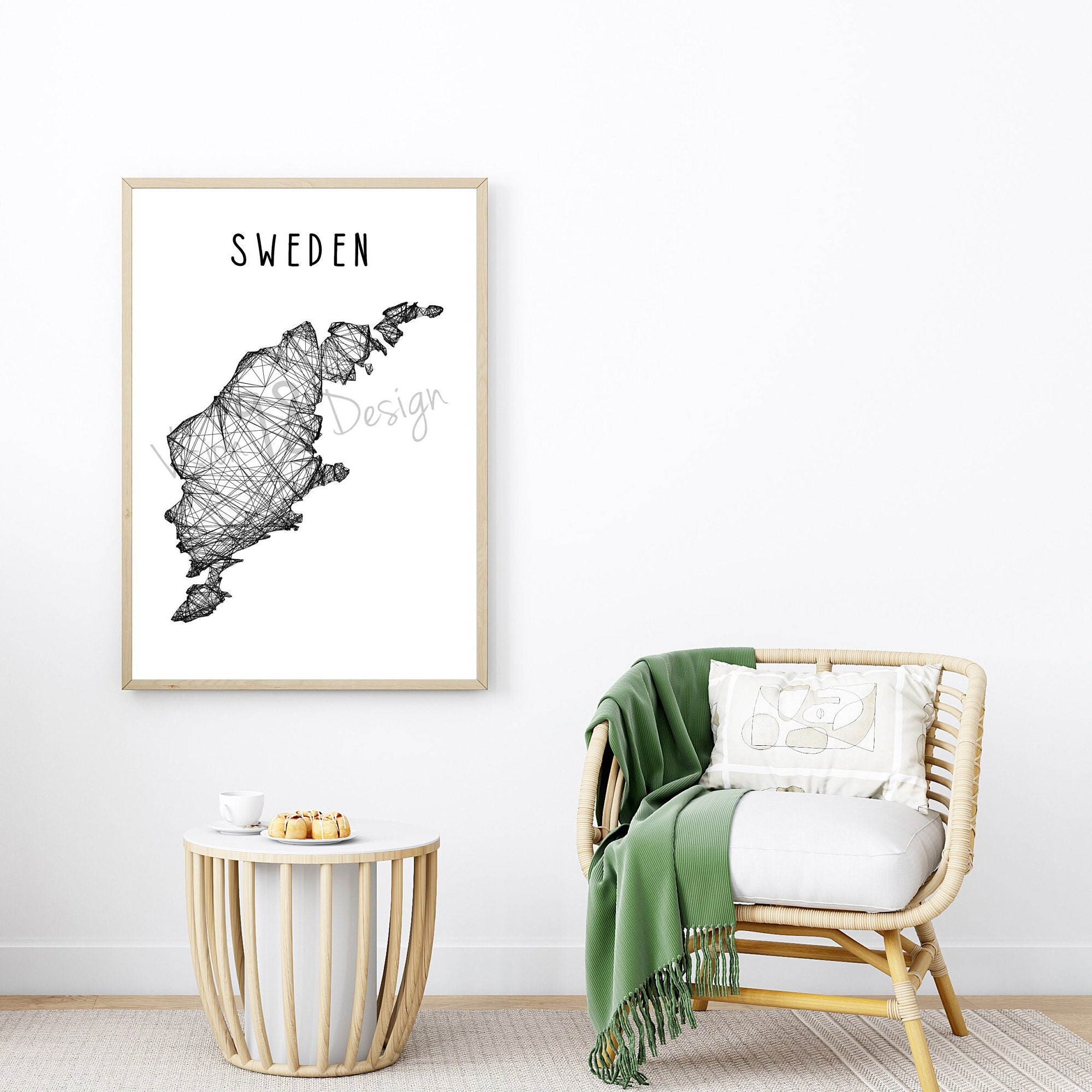 Map Sweden Print, Map, Poster, Europe, Stockholm, Wall, Decoration ...
