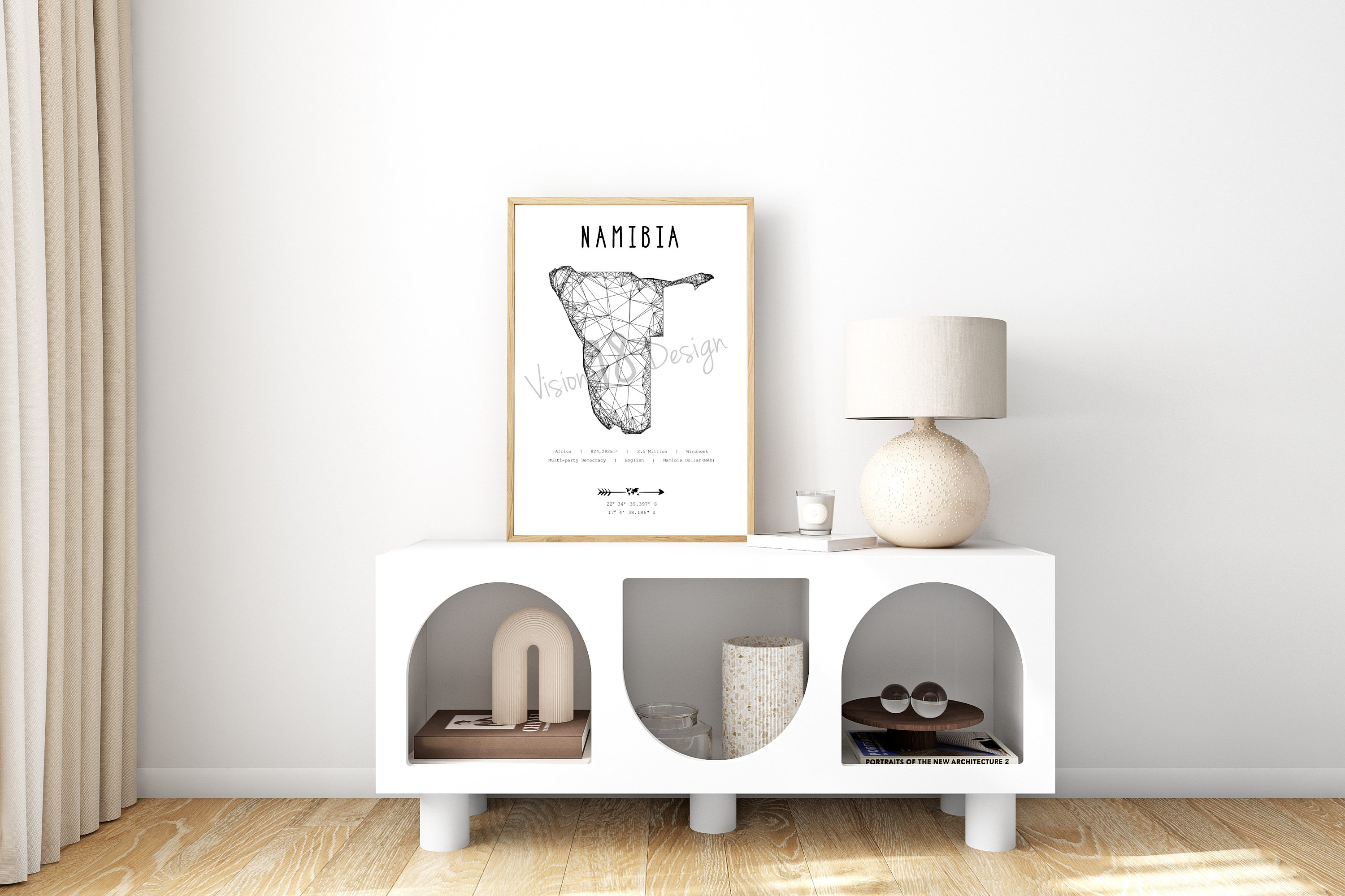 Map Namibia Print, Map, Poster, Africa, Windhoek, Wall, Decoration ...