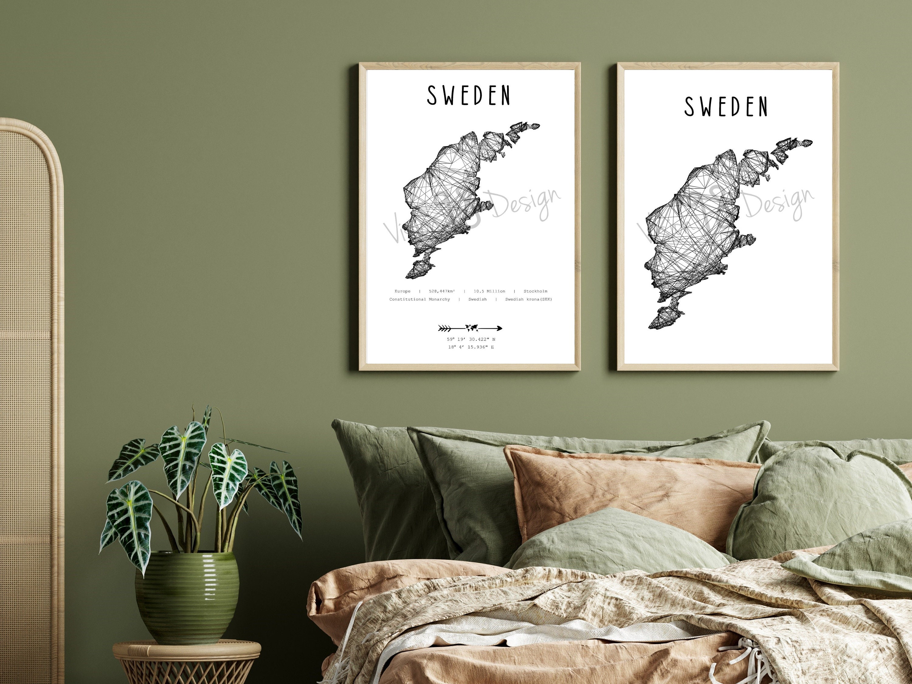 Map Sweden Print, Map, Poster, Europe, Stockholm, Wall, Decoration ...