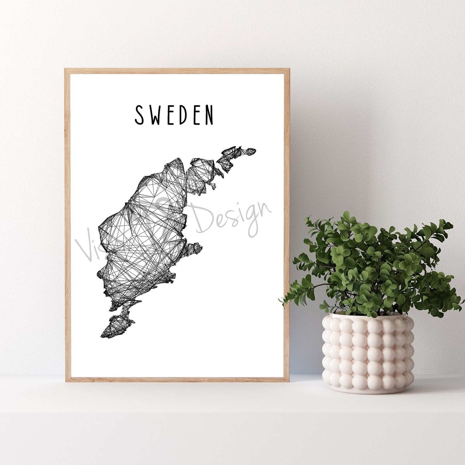 Map Sweden Print, Map, Poster, Europe, Stockholm, Wall, Decoration ...