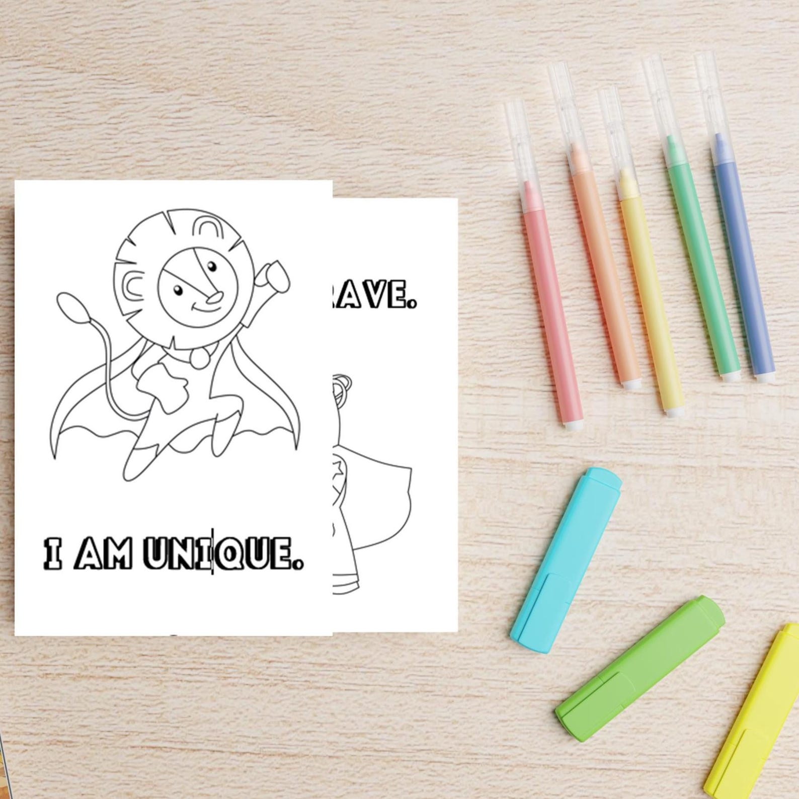 10 Printable Affirmation Cards for Kids to Color – Mindfulness ...
