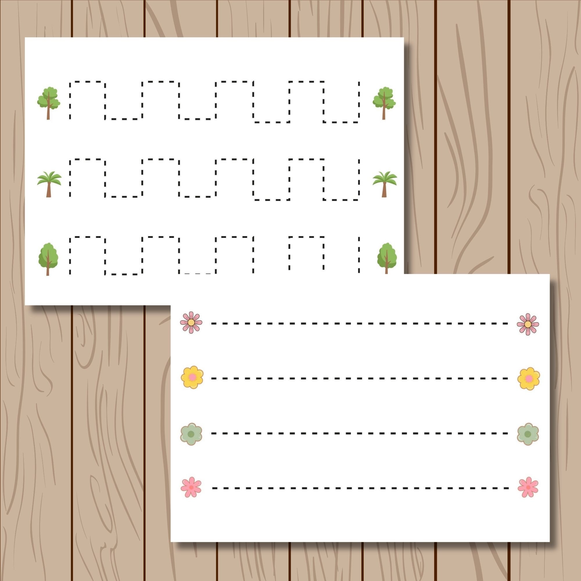 Lines Tracing Worksheets, Printable Tracing Pages, Tracing Practice - Etsy