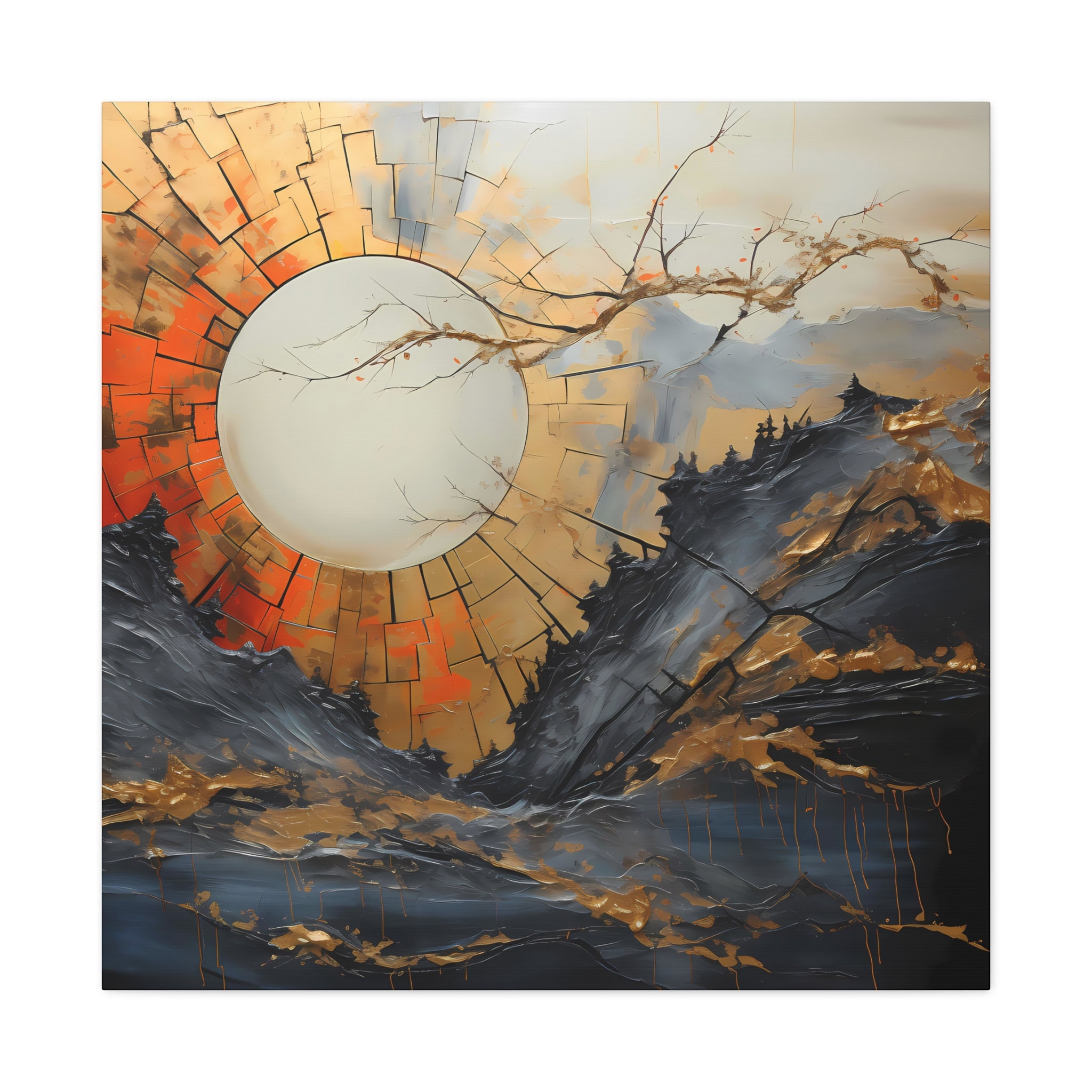 Japanese Kintsugi Wall Art Death of a Dragon Wall Hanging - Etsy