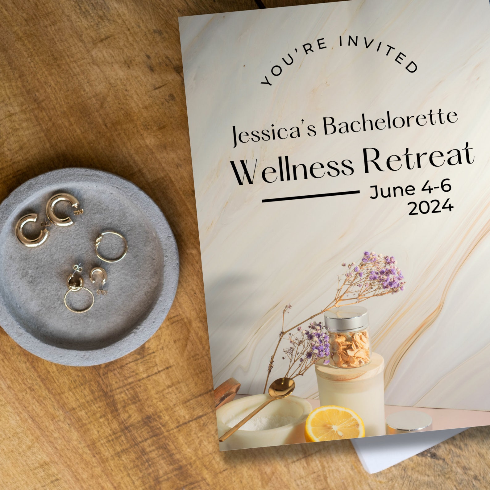 Wellness Retreat Bachelorette Invite, Spa Yoga Relax, Digital Download ...