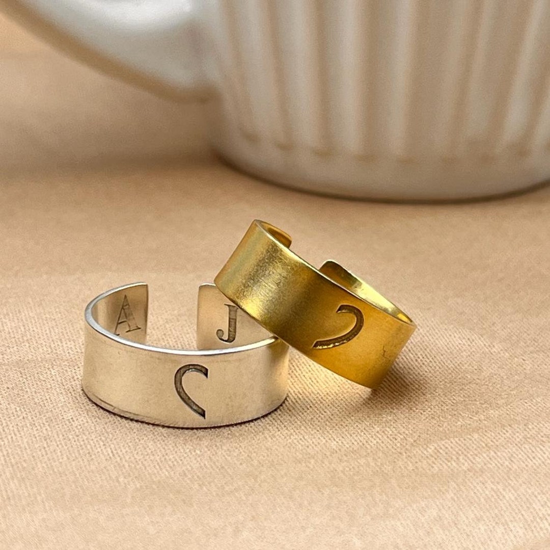 Couple Matching Ring Valentines Day Gift 14K Gold Plated Ring Gift for ...