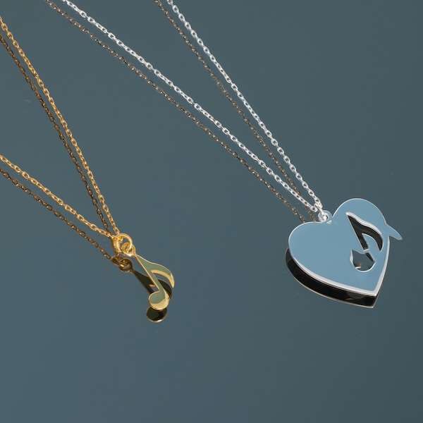 Music Note Necklace - Etsy