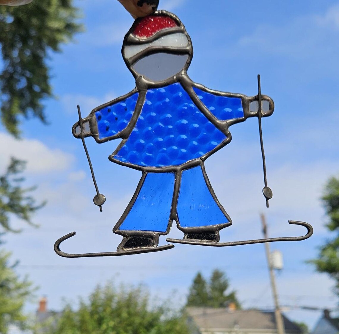 Stained Glass Skier Boy Suncatcher - Etsy