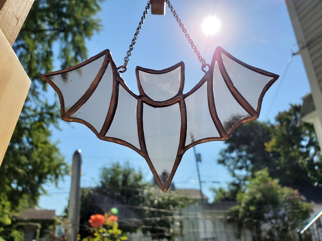 Bronze Stained Glass Bat Suncatcher - Etsy