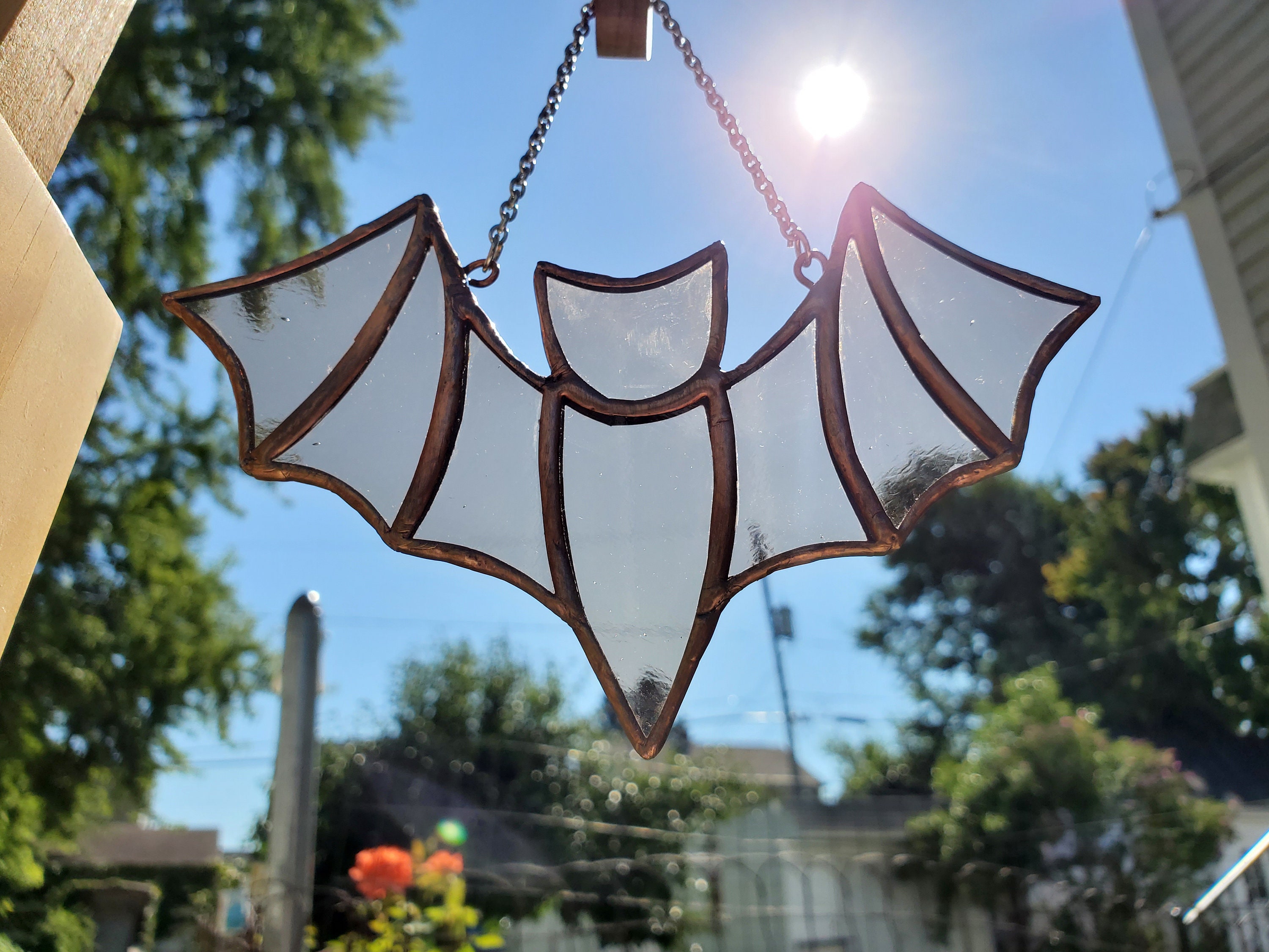 Bronze Stained Glass Bat Suncatcher - Etsy