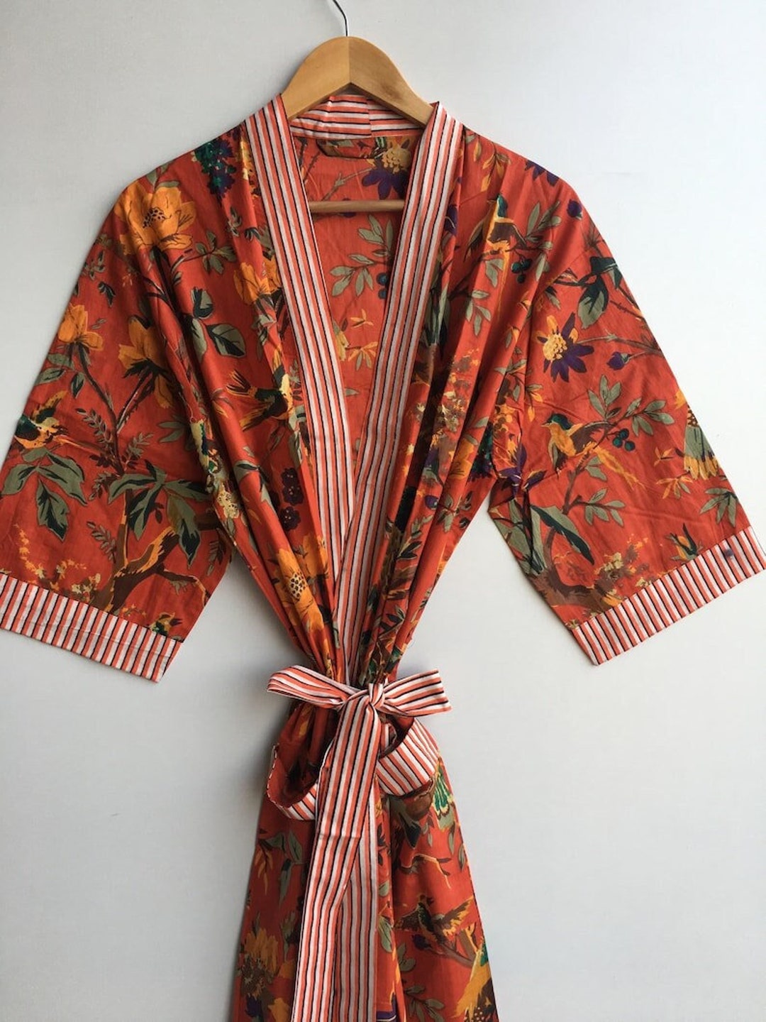 House of Harlow 1960 Collab, Kimono, Maxi Dress, Red Coral Leaf Print ...