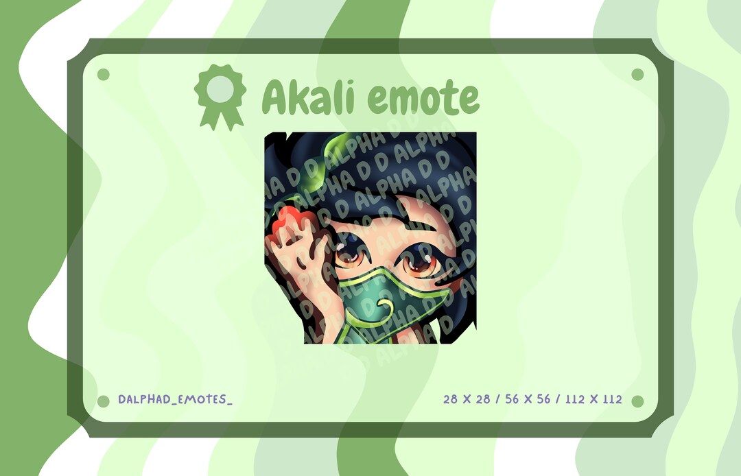 Akali Chibi Cute Emote LOL Twitch Youtube Discord Stream - Etsy