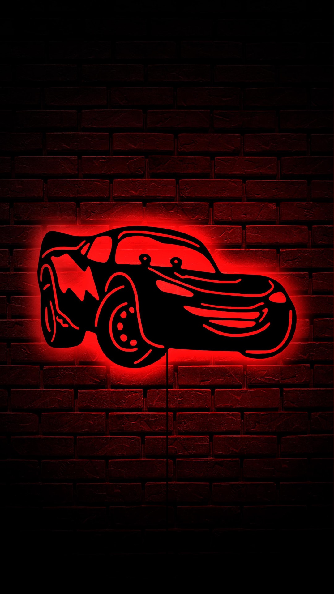 Lightning Mcqueen Wall Art With Rgb Led Light, Lightning Mcqueen Room ...