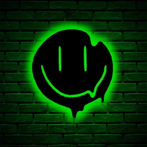 Smiley Face Led Light Sign, Led Neon Light Sign, Birthday Gift, Game ...