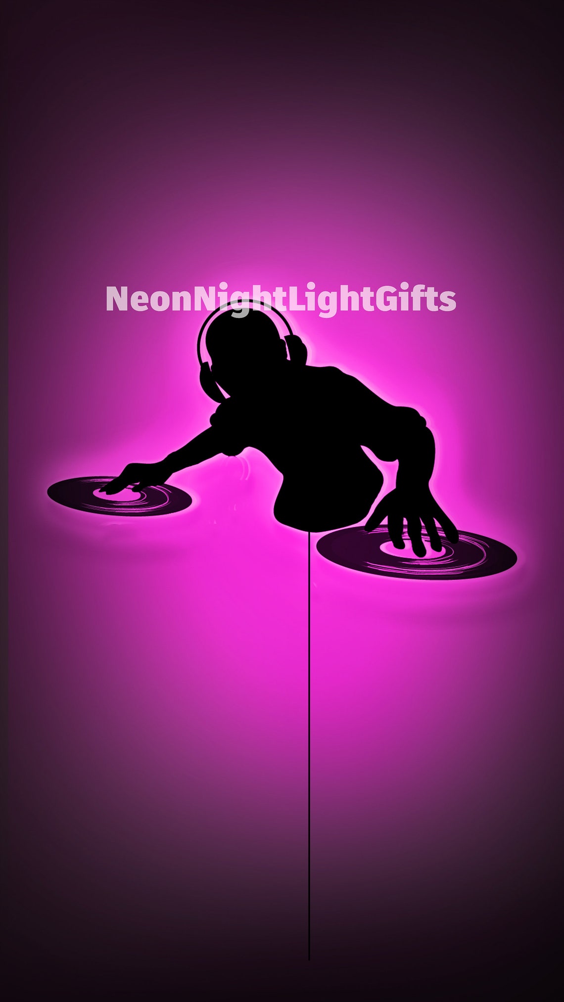 Custom DJ Silhouette Light Decor, Birthday Gift, Personalized Wall ...