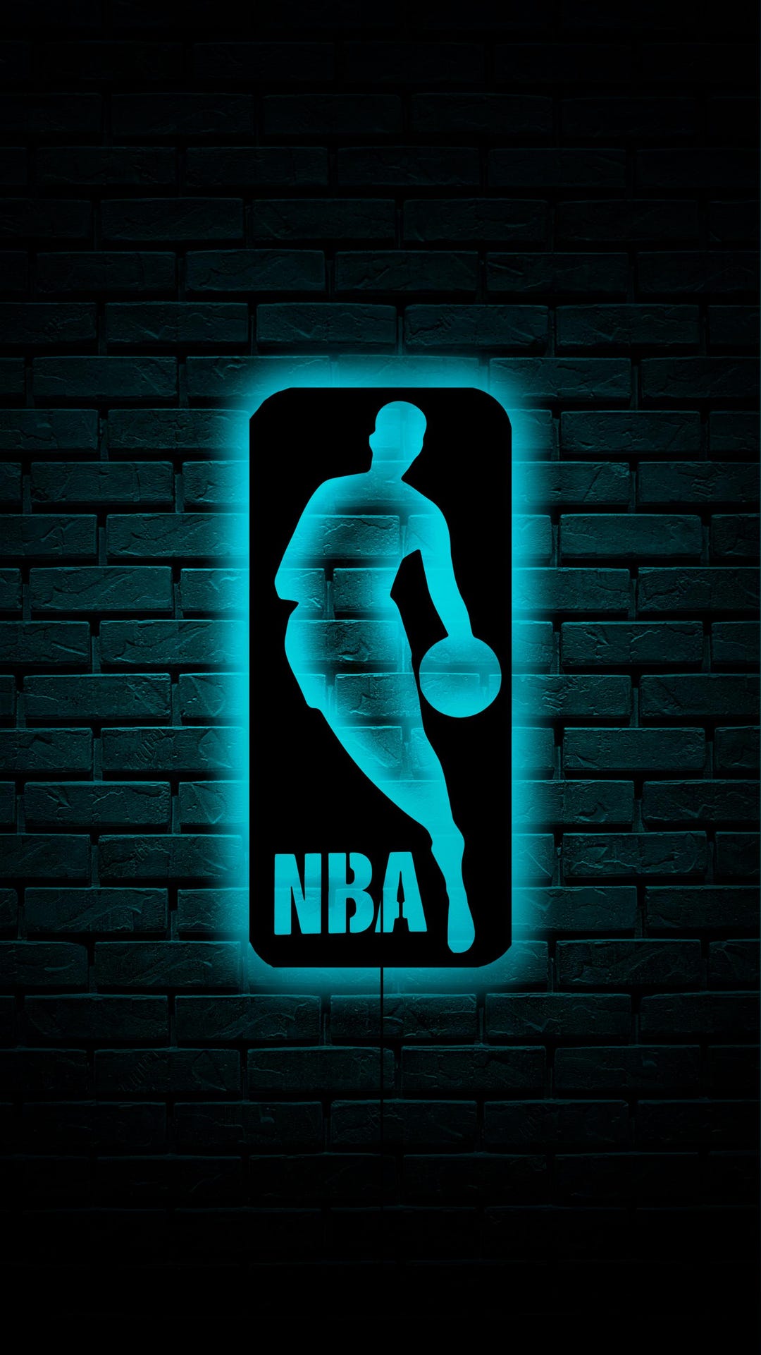 NBA Wood Wall Art With Rgb Led Light, NBA Room Decor, Nba Neon Sign ...