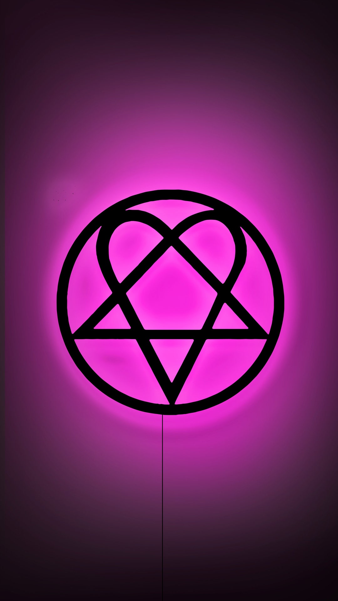 Heartagram Symbol Led Sign, Custom Heart Pentagram Light Sign, Game ...