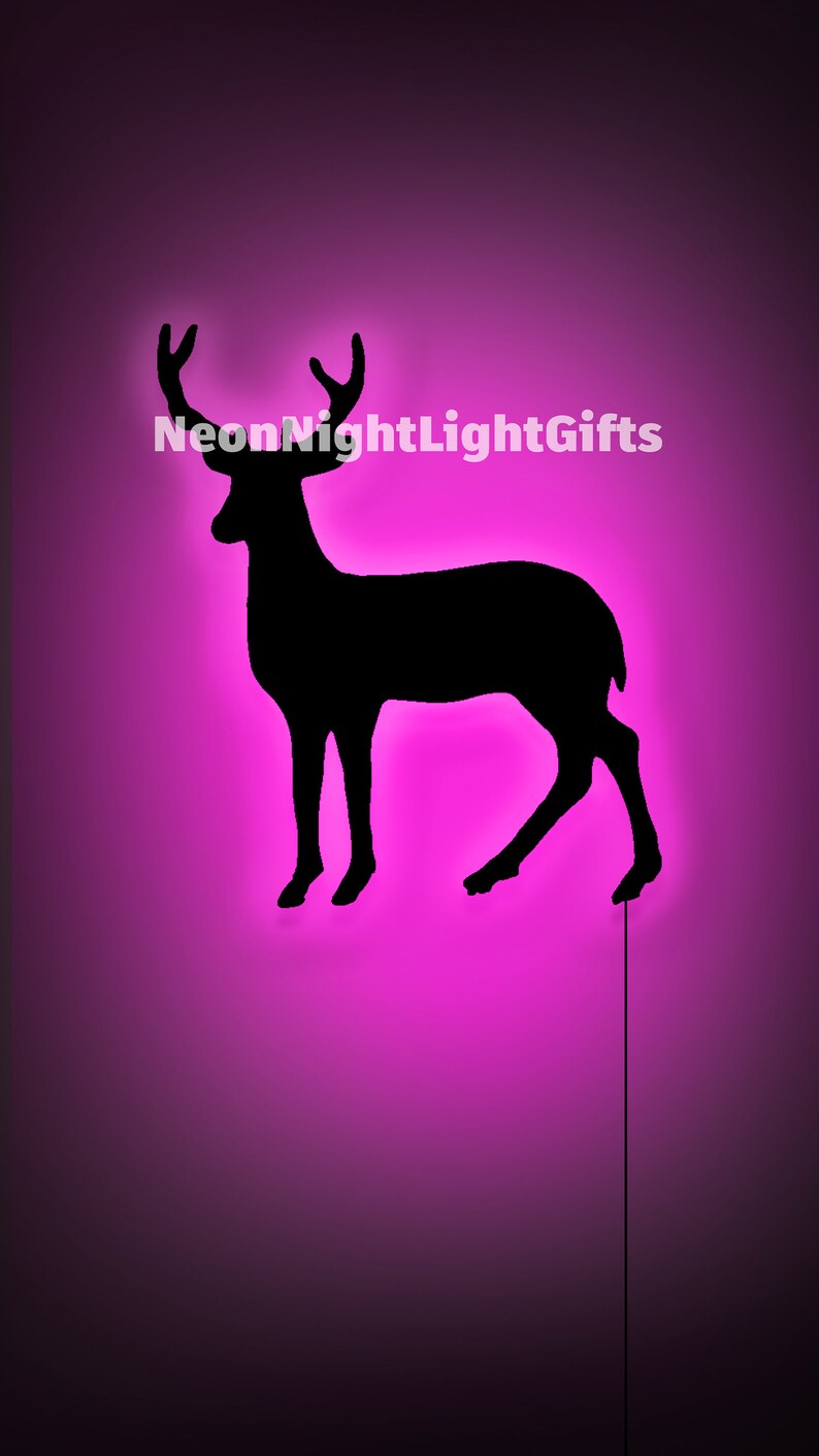 Custom Deer Hunting Wood Light Sign,deer Wall Decor, Personalized Deer ...