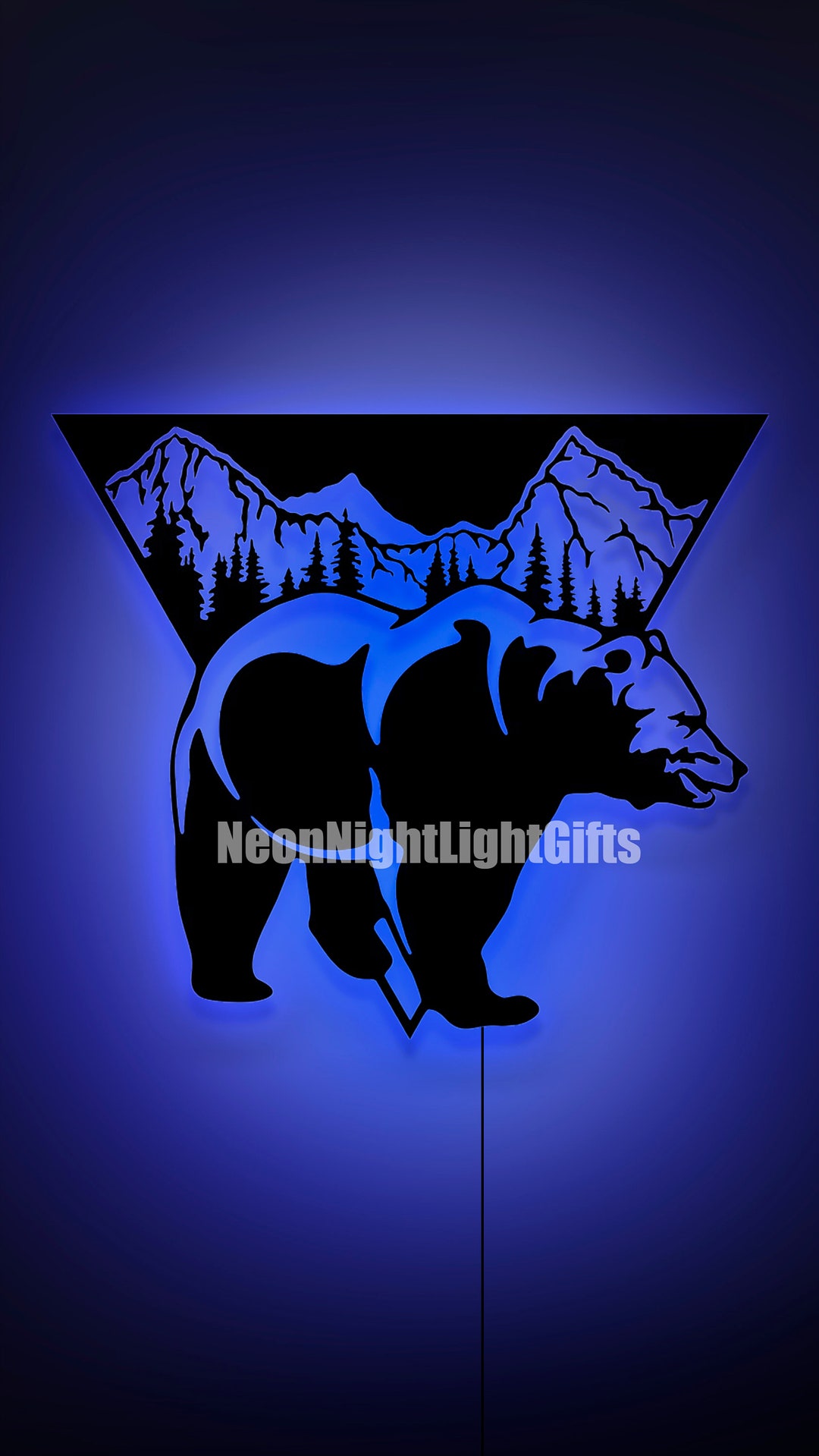 Custom Sign Grizzly Bear Light Sign Custom Crown Bear Light - Etsy