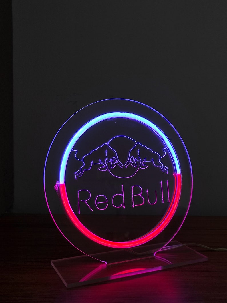 Redbull Neon Sign, F1 Redbull Sign, Neon Nigth Light, Red Bull Gift ...