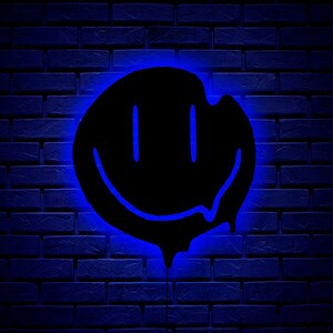 Smiley Face Led Light Sign, Led Neon Light Sign, Birthday Gift, Game ...